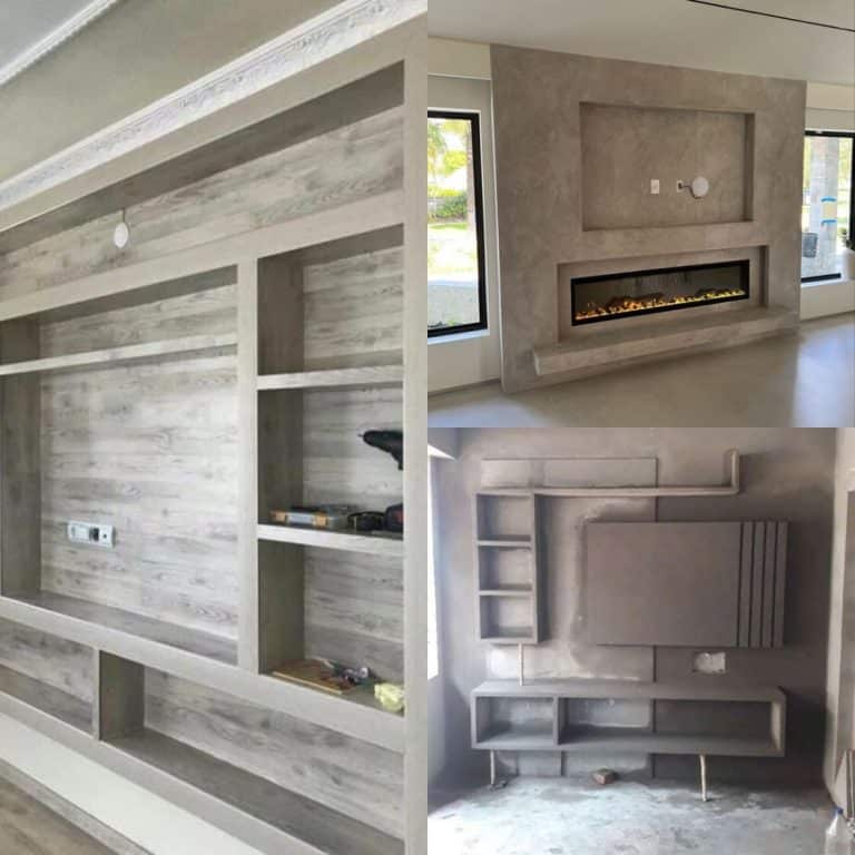 Cement TV Unit Design Ideas For Modern Homes