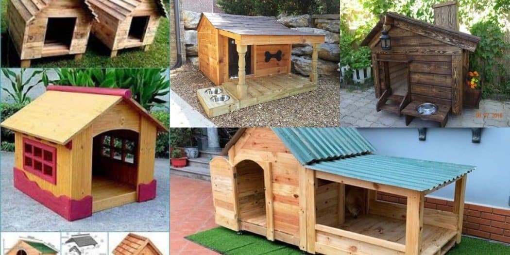 Beautiful dog house made from wooden pallets